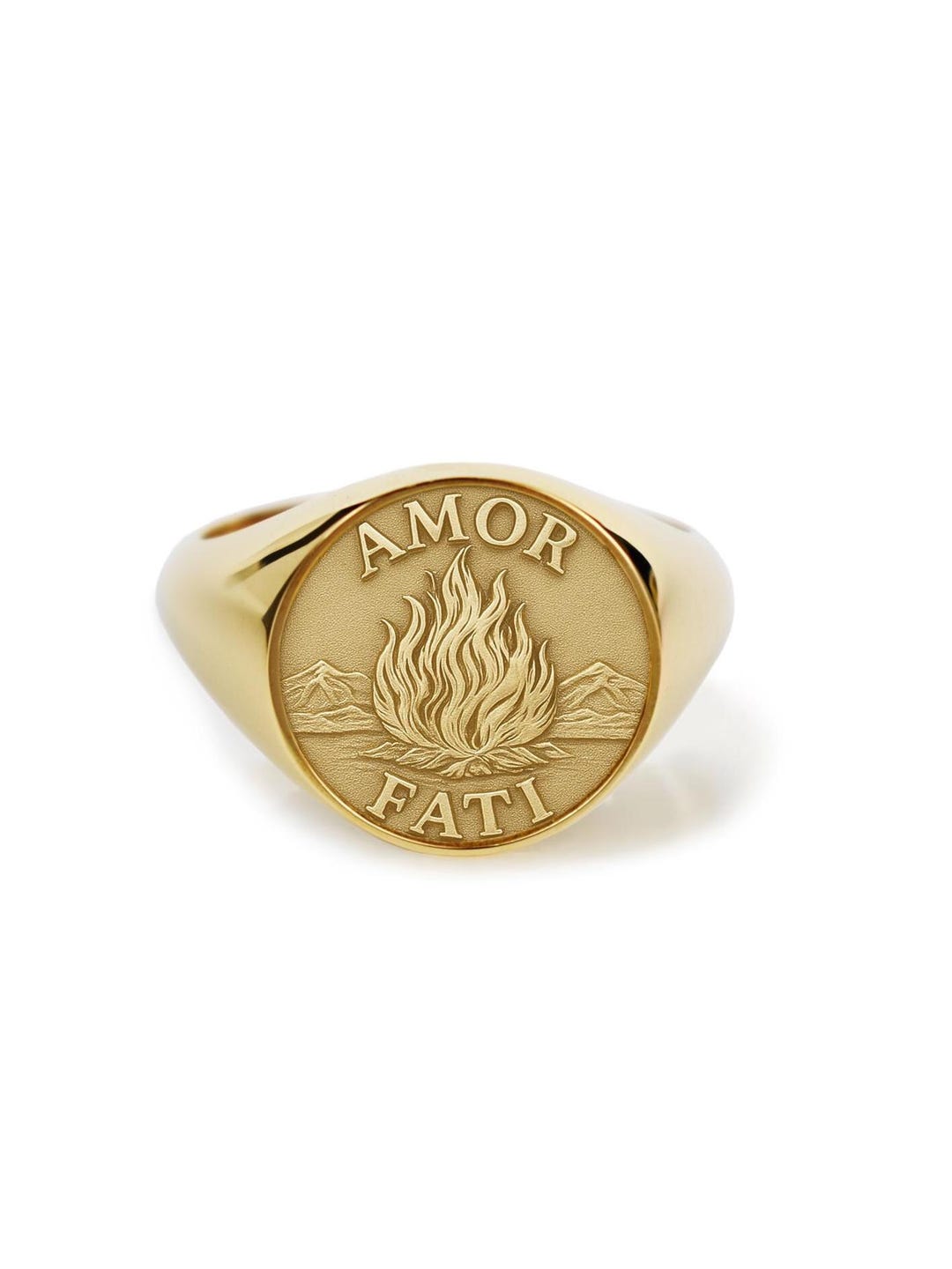 14K Gold Amor Fati Signet Ring, Stoic Jewelry - Etsy