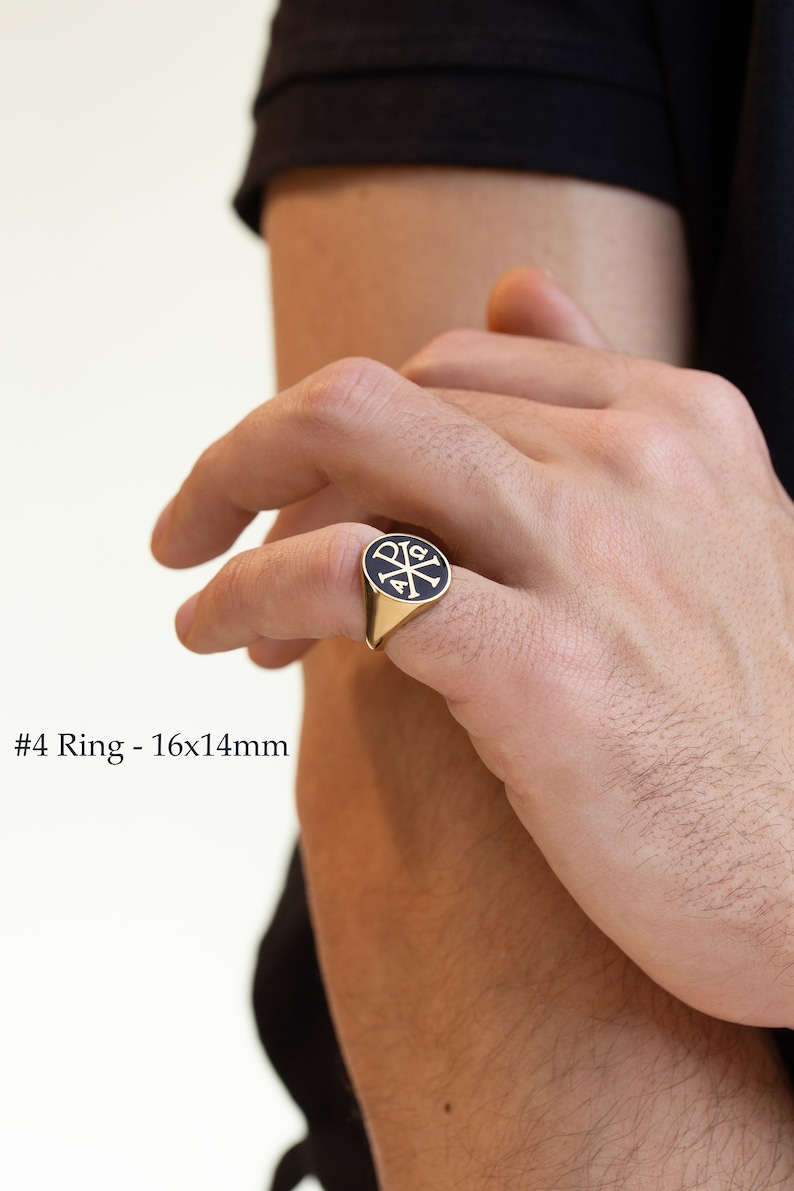 Solid Gold Chi Rho Signet Ring: Greek Orthodox Religious Jewelry - Etsy