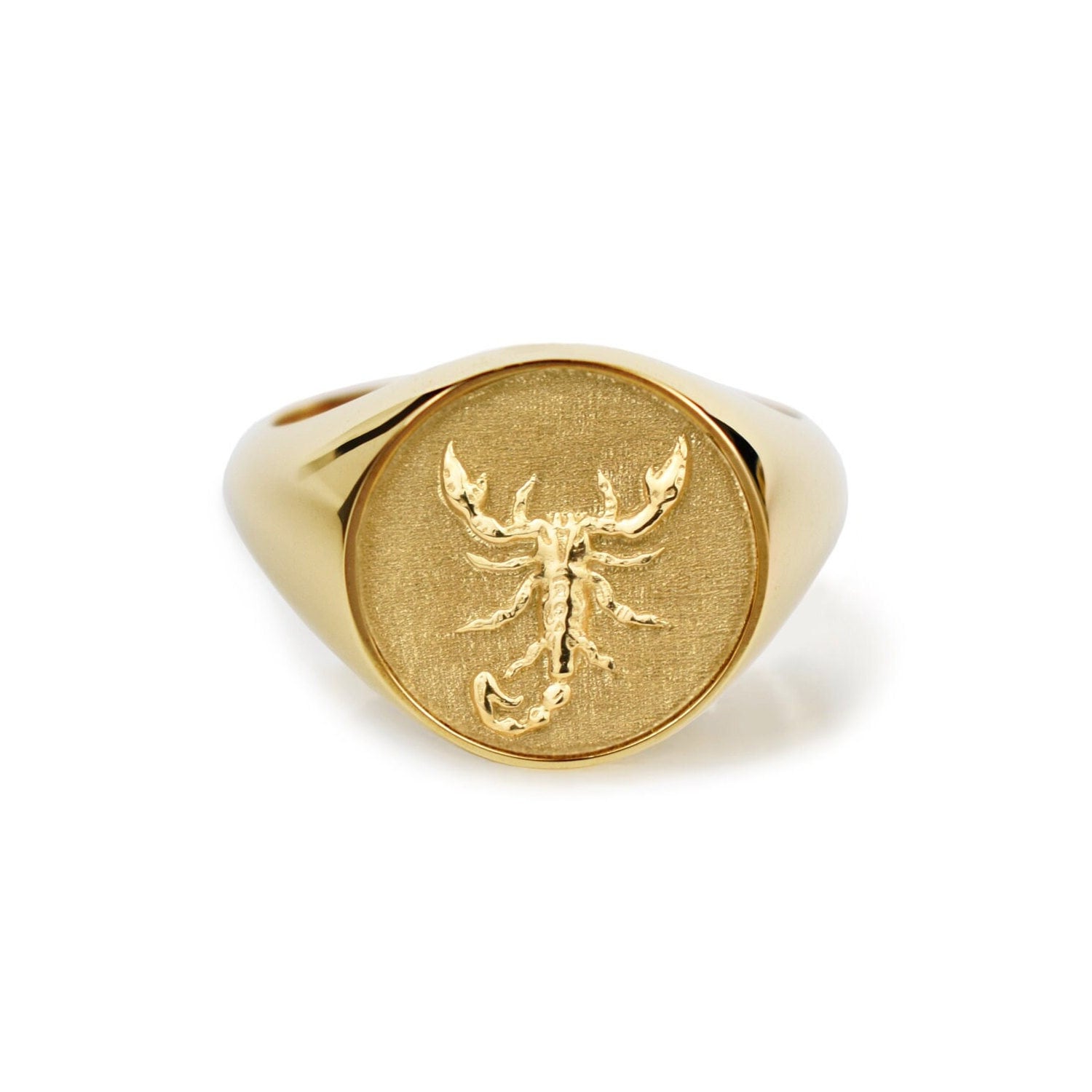 14K Gold Scorpion Signet Ring: Personalized Zodiac Jewelry - Etsy