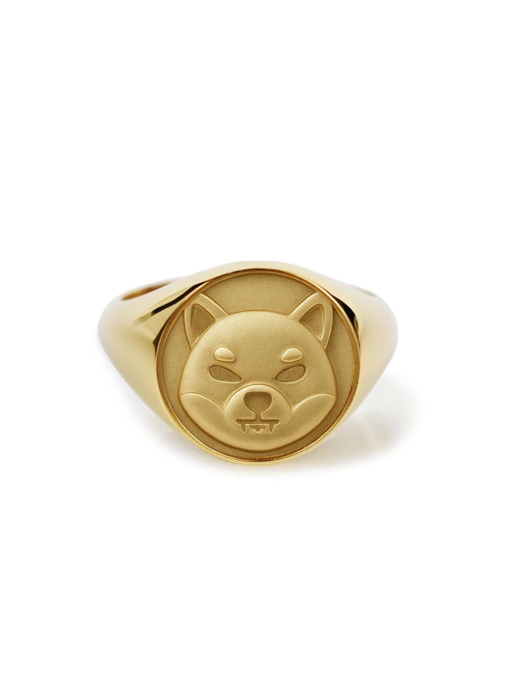 14k Gold Shiba Inu Signet Ring, Dog Emblem Ring - Etsy