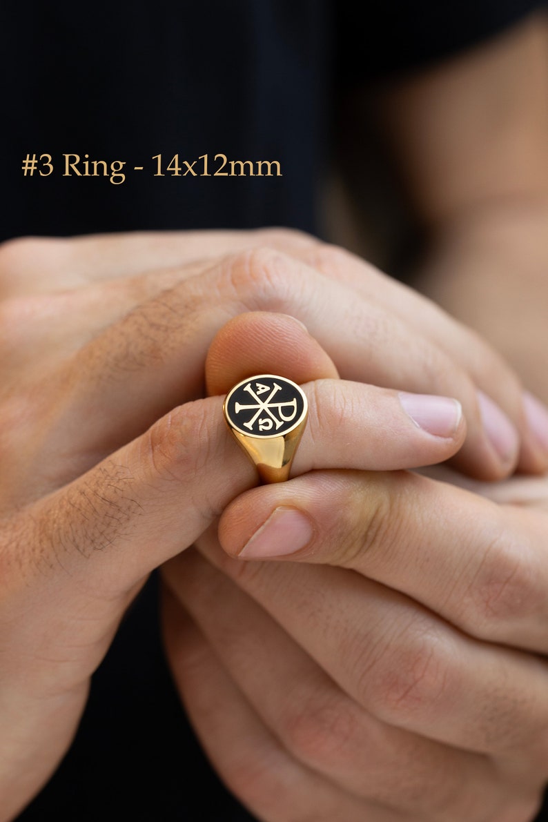 Solid Gold Chi Rho Signet Ring: Greek Orthodox Religious Jewelry - Etsy
