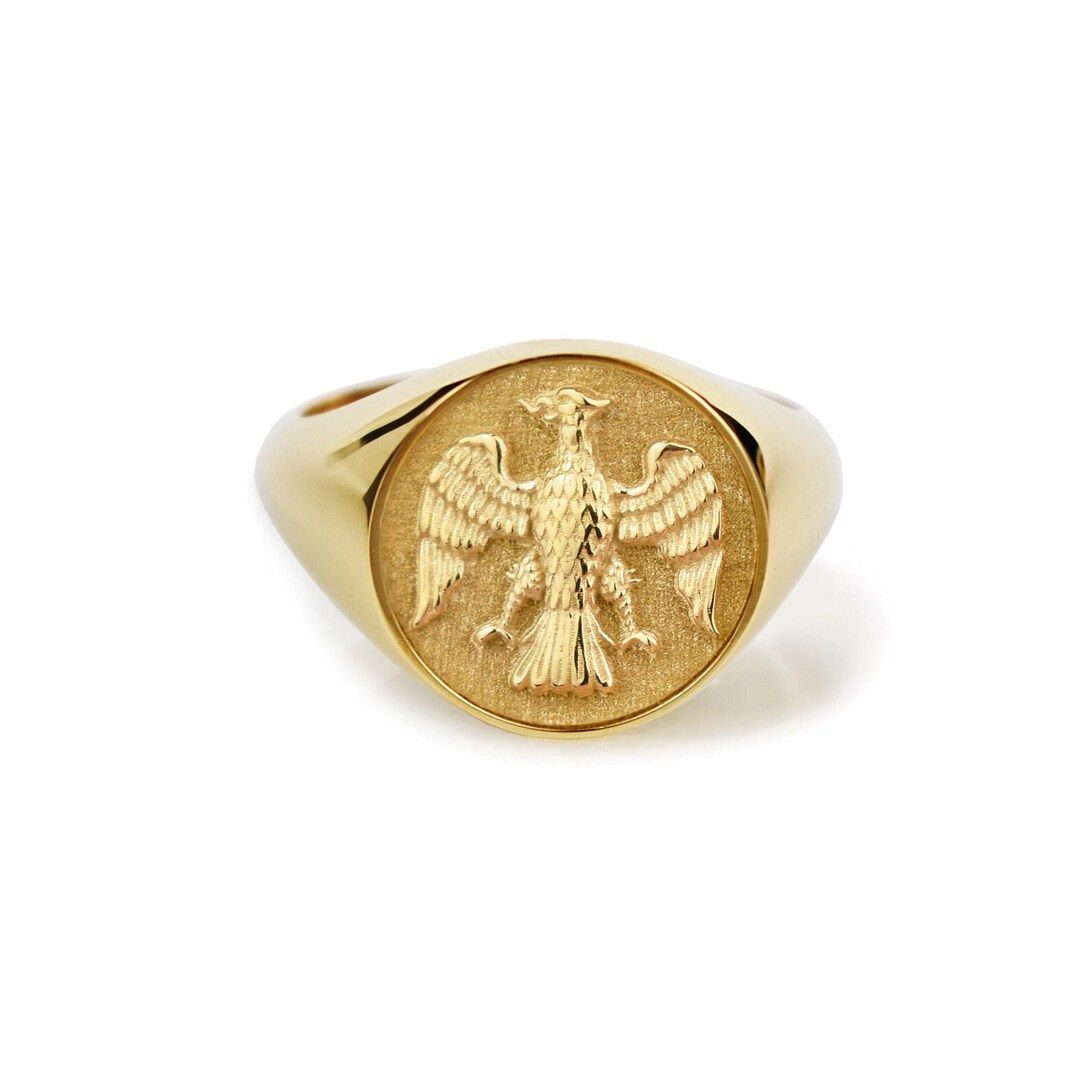 Gold Eagle Signet Ring, Bald Eagle Jewelry, American Eagle Ring, Bird ...