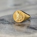 14K Gold Wolf Signet Ring: Engraved Wild Animal Jewelry - Etsy