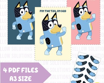 Printable Pin the Tail on Unicorn buttermilk Bluey Games Bluey Themed ...