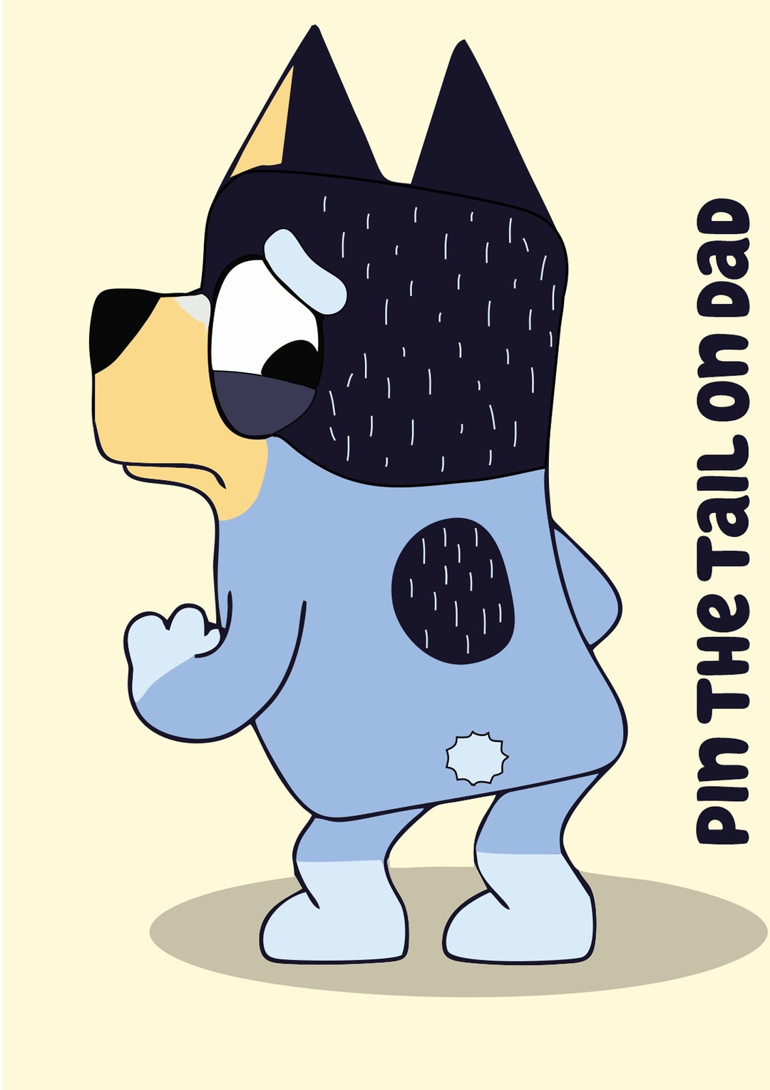 Printable pin the Tail on Dad Bluey Themed Party Bluey Games A3 A4 - Etsy UK