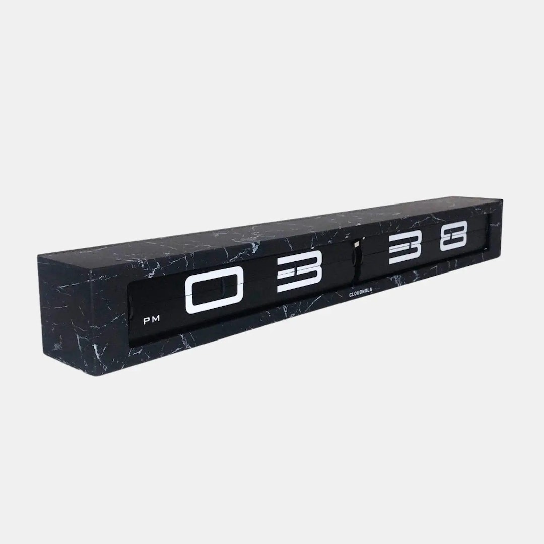Cloudnola Marble XL Flip Clock – Retro Split-flap 70s Style | Designer ...