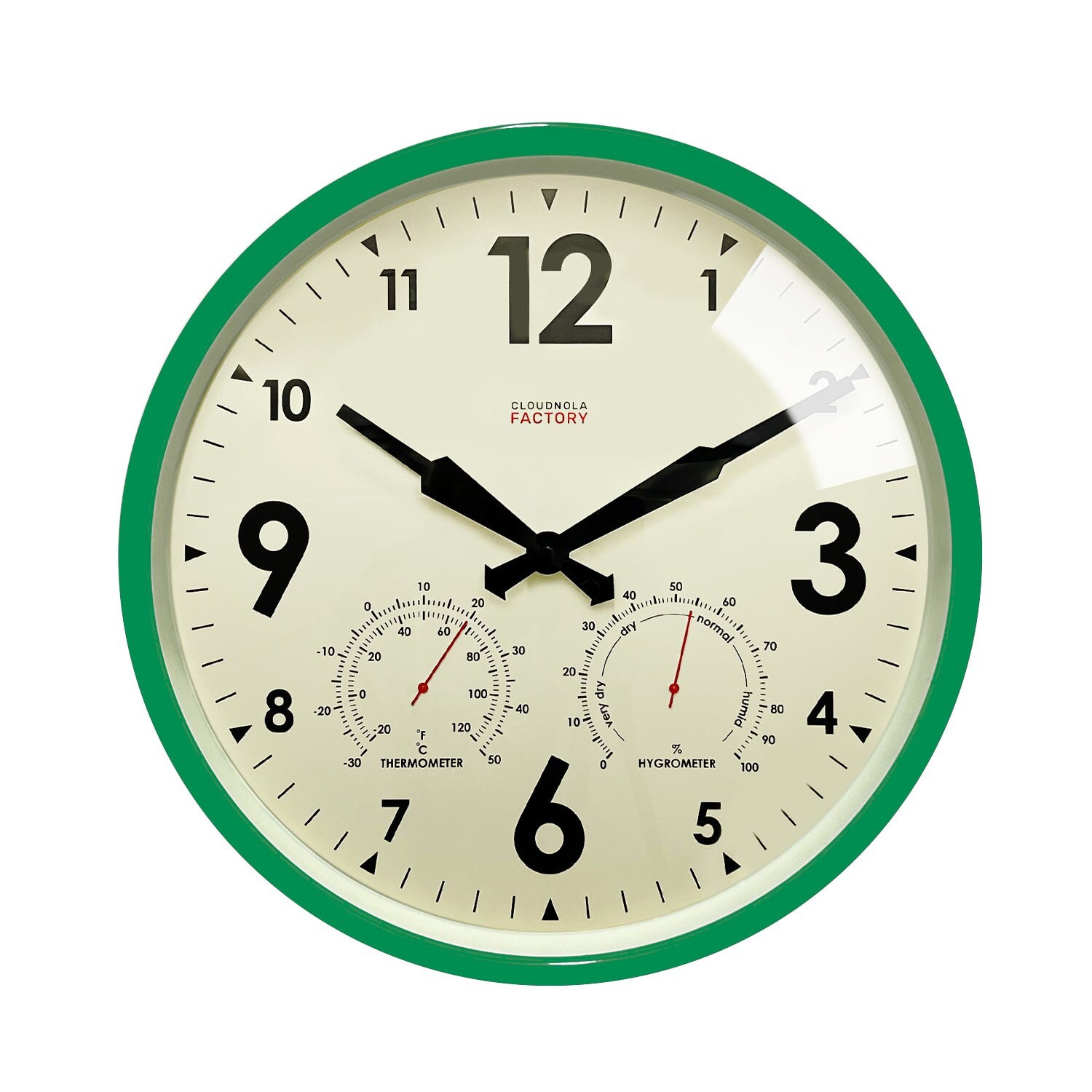 Factory Outdoor Green Wall Clock Weather-ready Station With Barometer ...