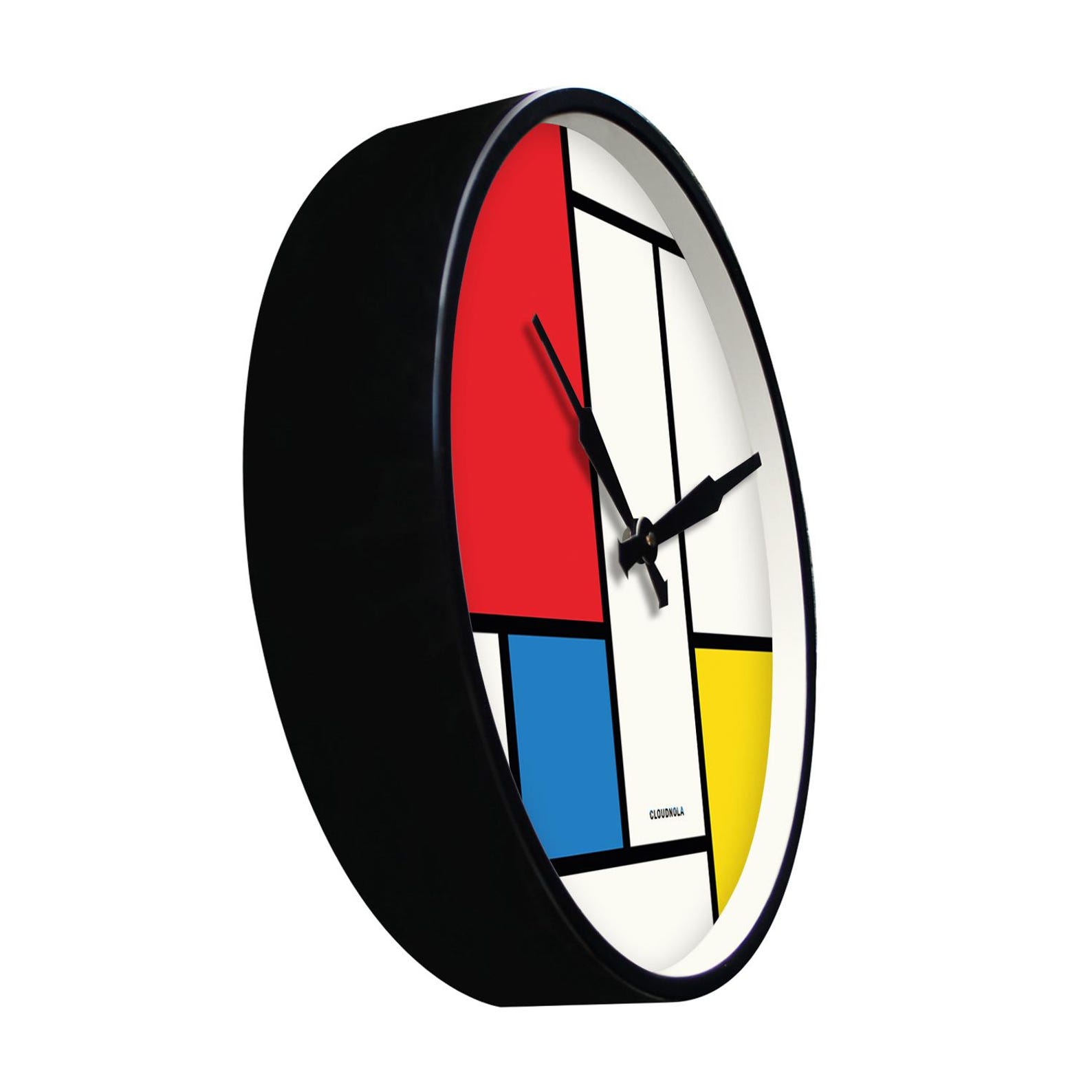 Bauhaus Clock XL Industrial Wall Clock Mondriaan Silent Steel Case ...