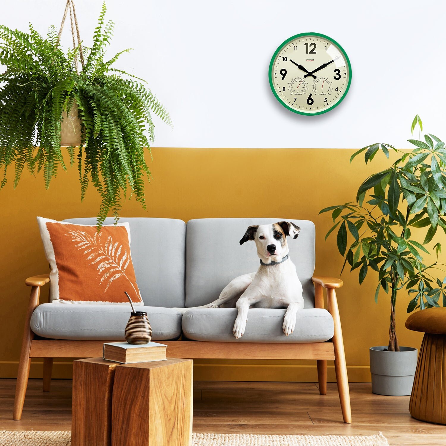 Factory Outdoor Green Wall Clock Weather-ready Station With Barometer ...