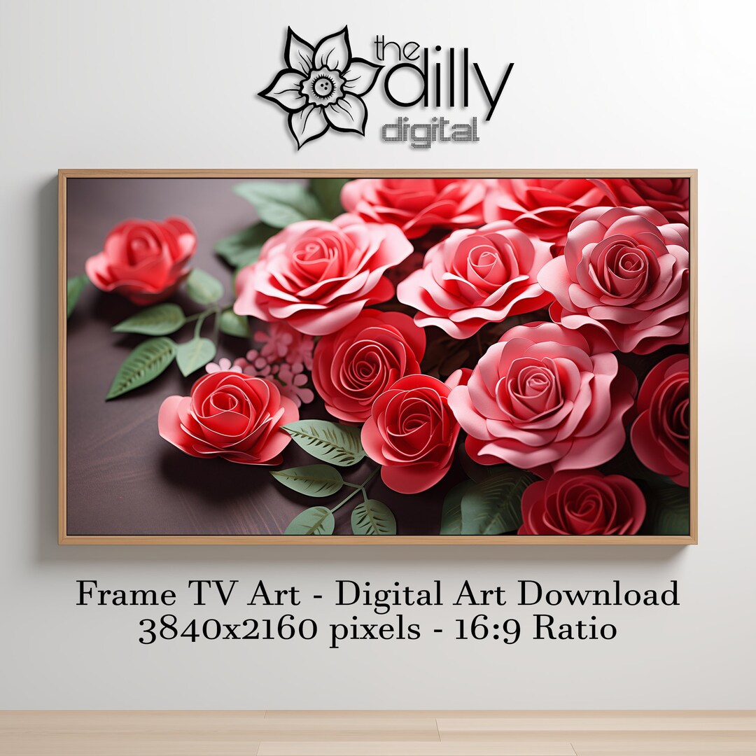 Samsung Frame TV Art | Paper Rose Bouquet | Valentine's Day Decor ...