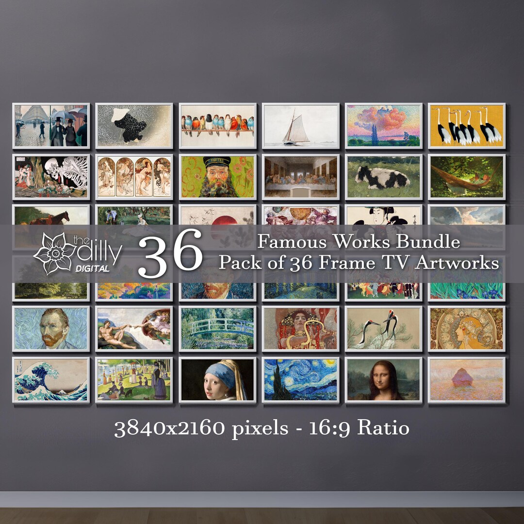 Samsung Frame TV Art | Famous Paintings Bundle | 36 Digital Artworks ...