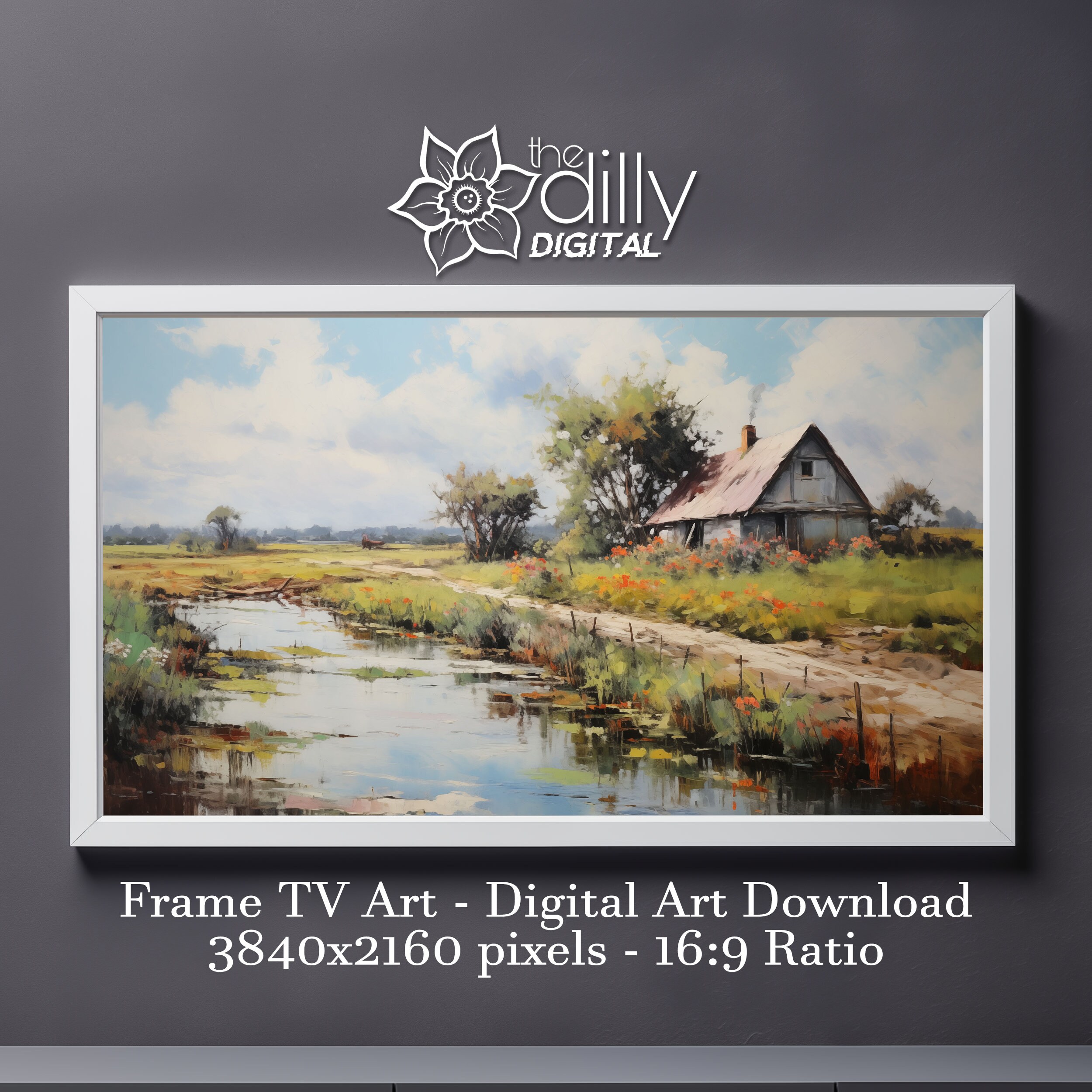 Frame TV Art, Countryside Painting Art Digital Download for Frame TV - Etsy