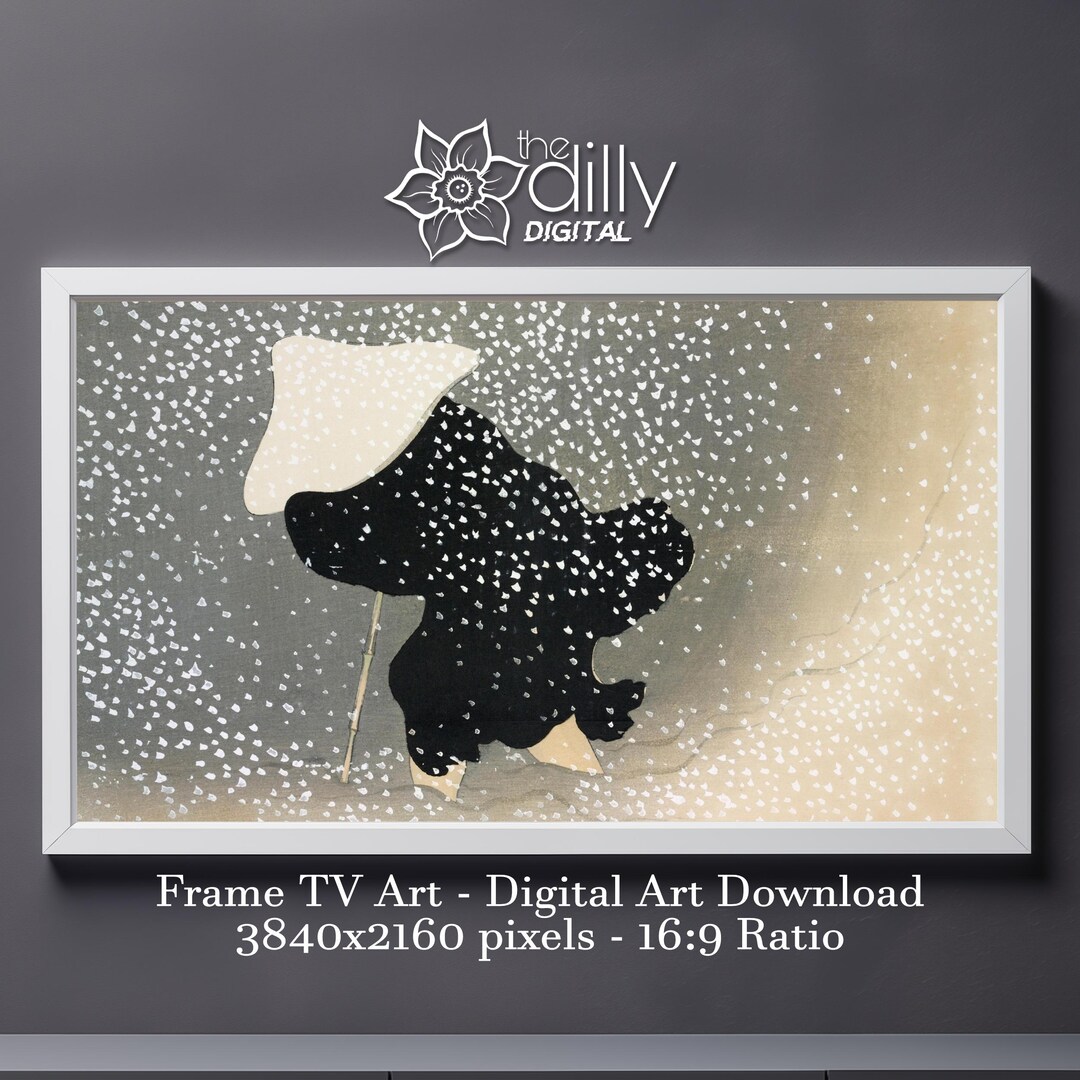 Frame TV Art Kamisaka Sekka Snow of Tomoe From Momoyogusa (flowers of a ...