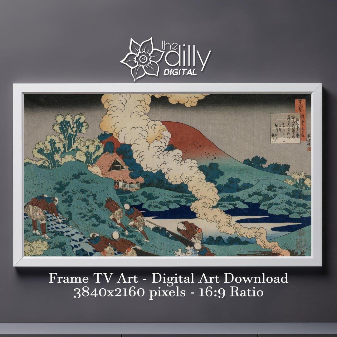 Samsung Frame TV Art | Poem by Kakinomoto Hitomaro | Katsushika Hokusai ...
