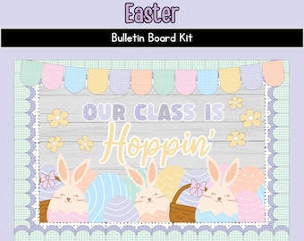 Bunny Bulletin Board Kit, Easter Bulletin Board Kit Spring Classroom ...