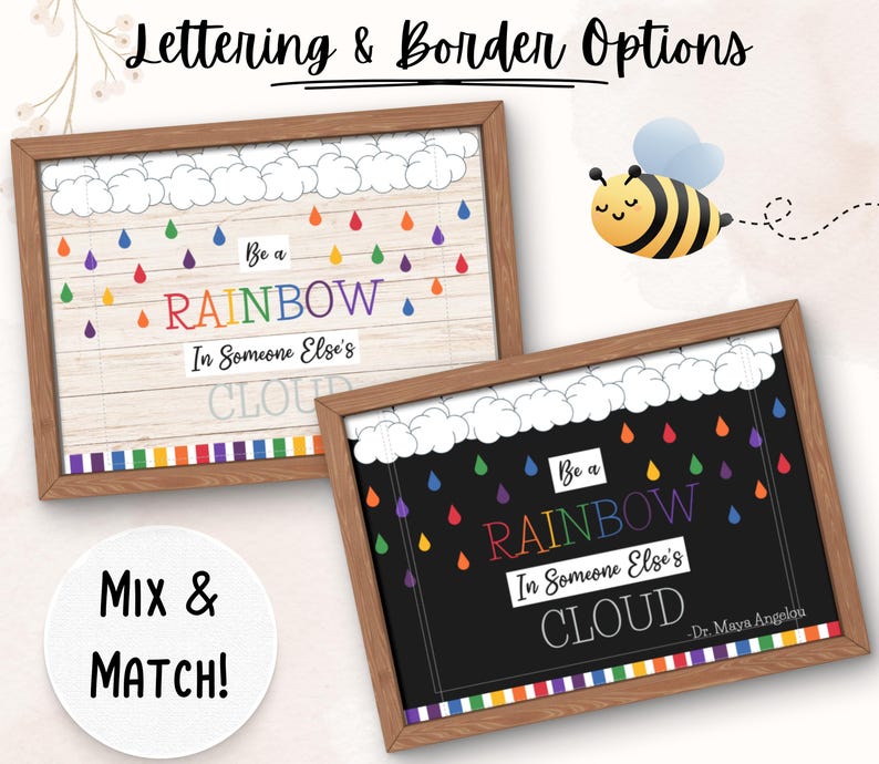 Rainbow Kindness Inspirational Bulletin Board Kit Classroom Library ...
