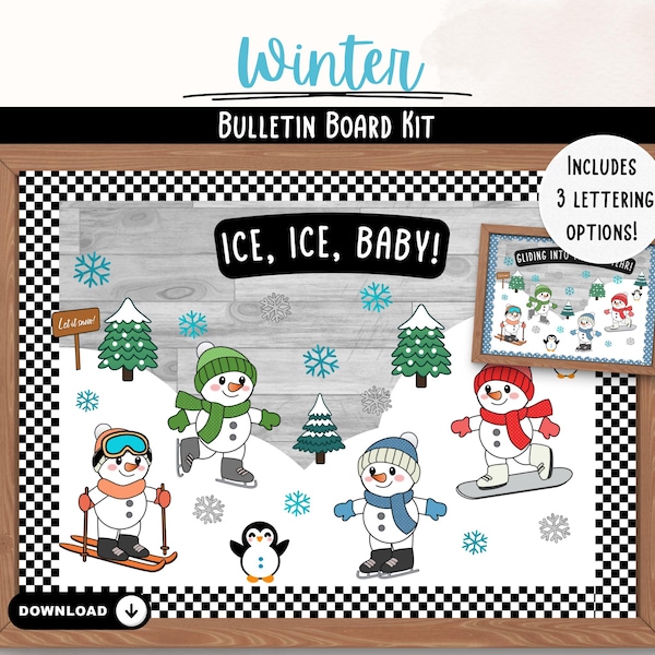 Winter Bulletin Board Kit - Etsy