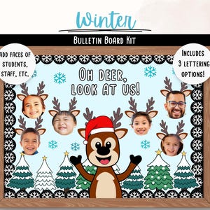 Winter December Christmas Bulletin Board Kit, School Door Decor ...