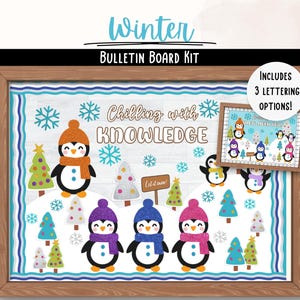 Winter December Christmas Bulletin Board Kit, School Door Decor ...