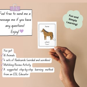Arabic Farm Animal Flashcards English Bilingual Language Homeschooling ...