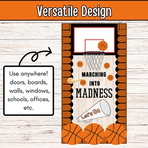 March Let the Madness Begin Bulletin Board Kit Basketball March Door ...