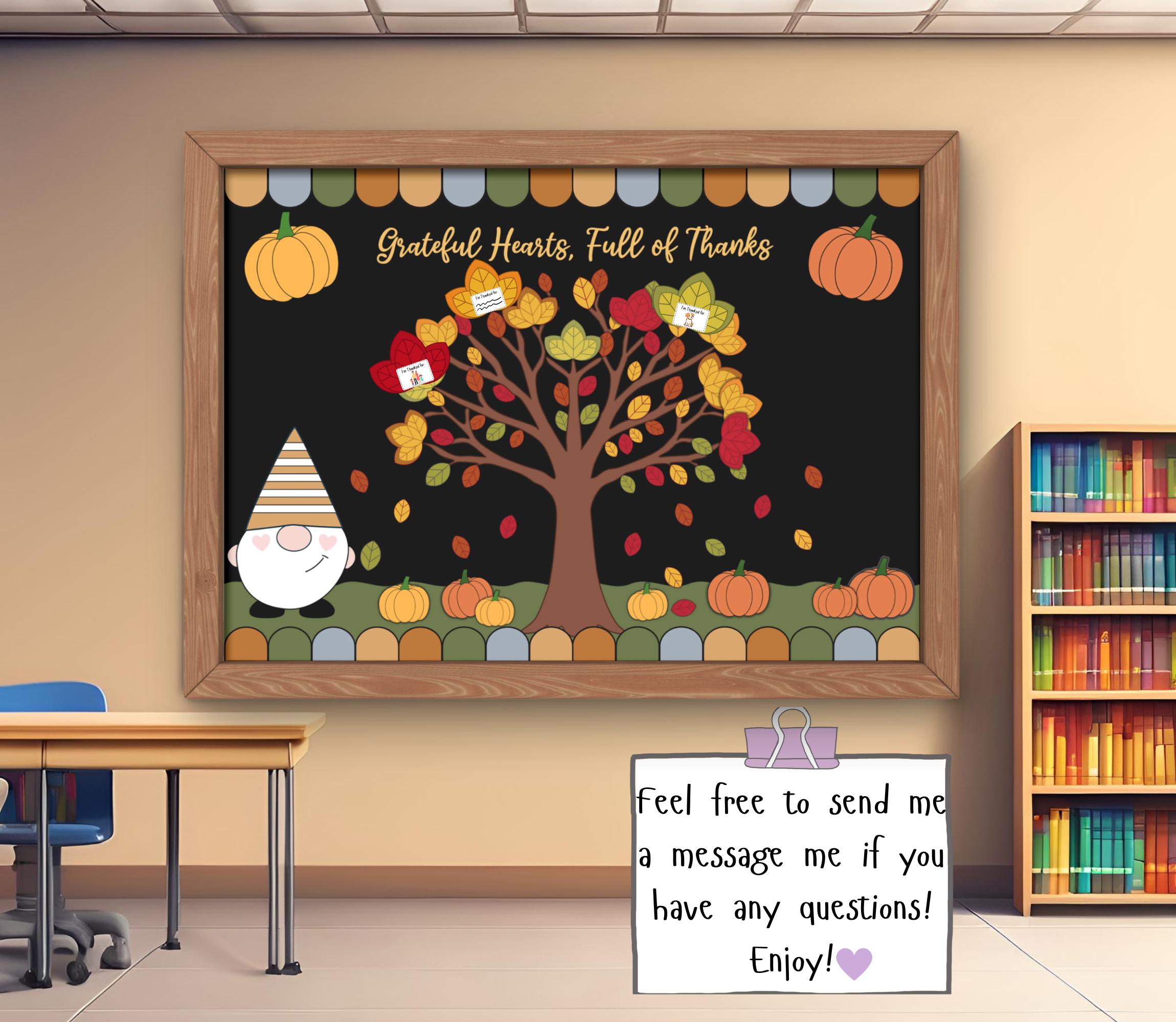 Thanksgiving Decor Bulletin Board Kit | Door Decoration Classroom Wall ...