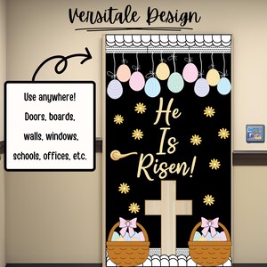 He is Risen Easter Bulletin Board Kit April March Printable Religious ...