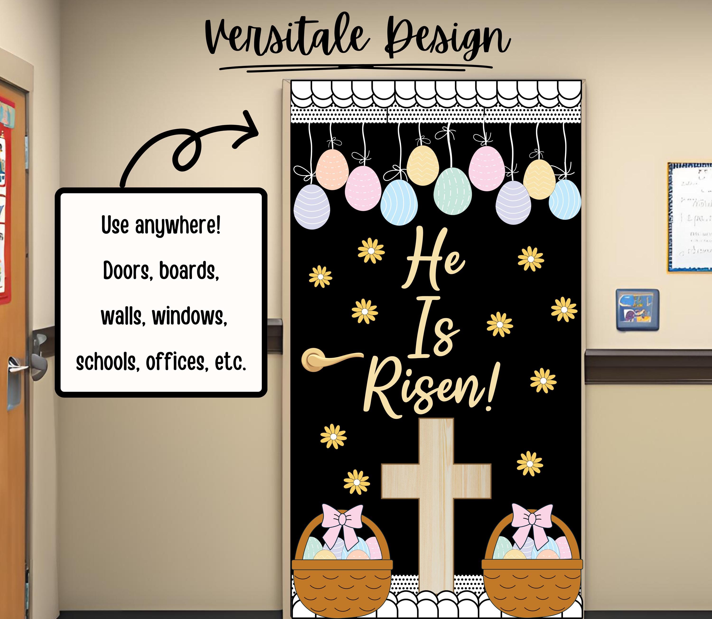 He is Risen Easter Bulletin Board Kit April March Printable Religious ...