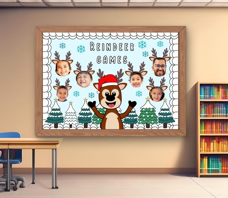 Winter December Christmas Bulletin Board Kit, School Door Decor ...