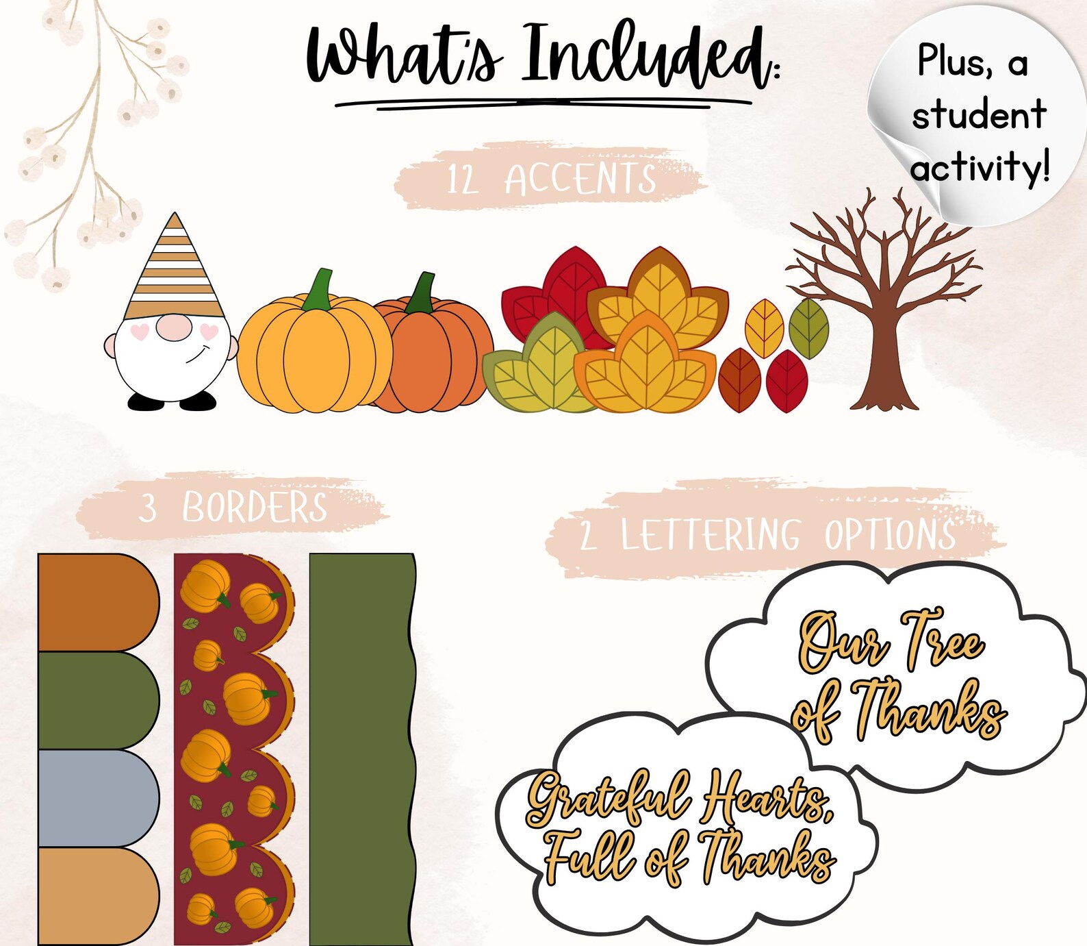 Thanksgiving Decor Bulletin Board Kit | Door Decoration Classroom Wall ...