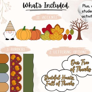 Thanksgiving Decor Bulletin Board Kit | Door Decoration Classroom Wall ...