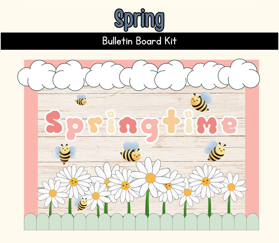 Spring Bulletin Board Kit Classroom Library Door Display Class Decor ...
