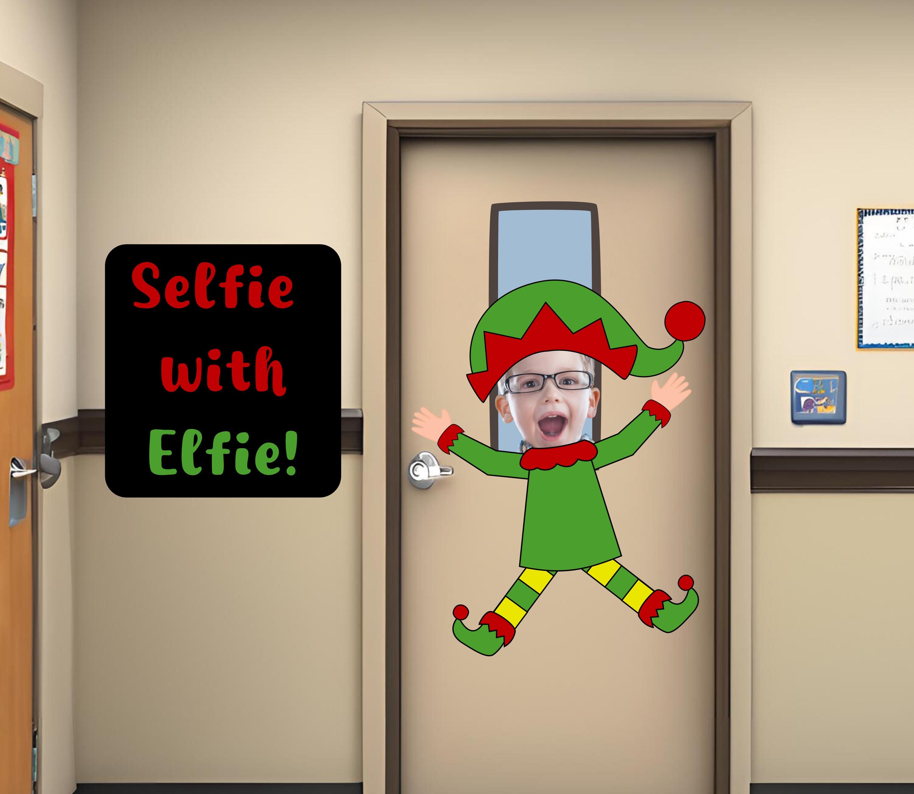 Elf Door Window Decor Interactive Bulletin Board Kit, Christmas ...