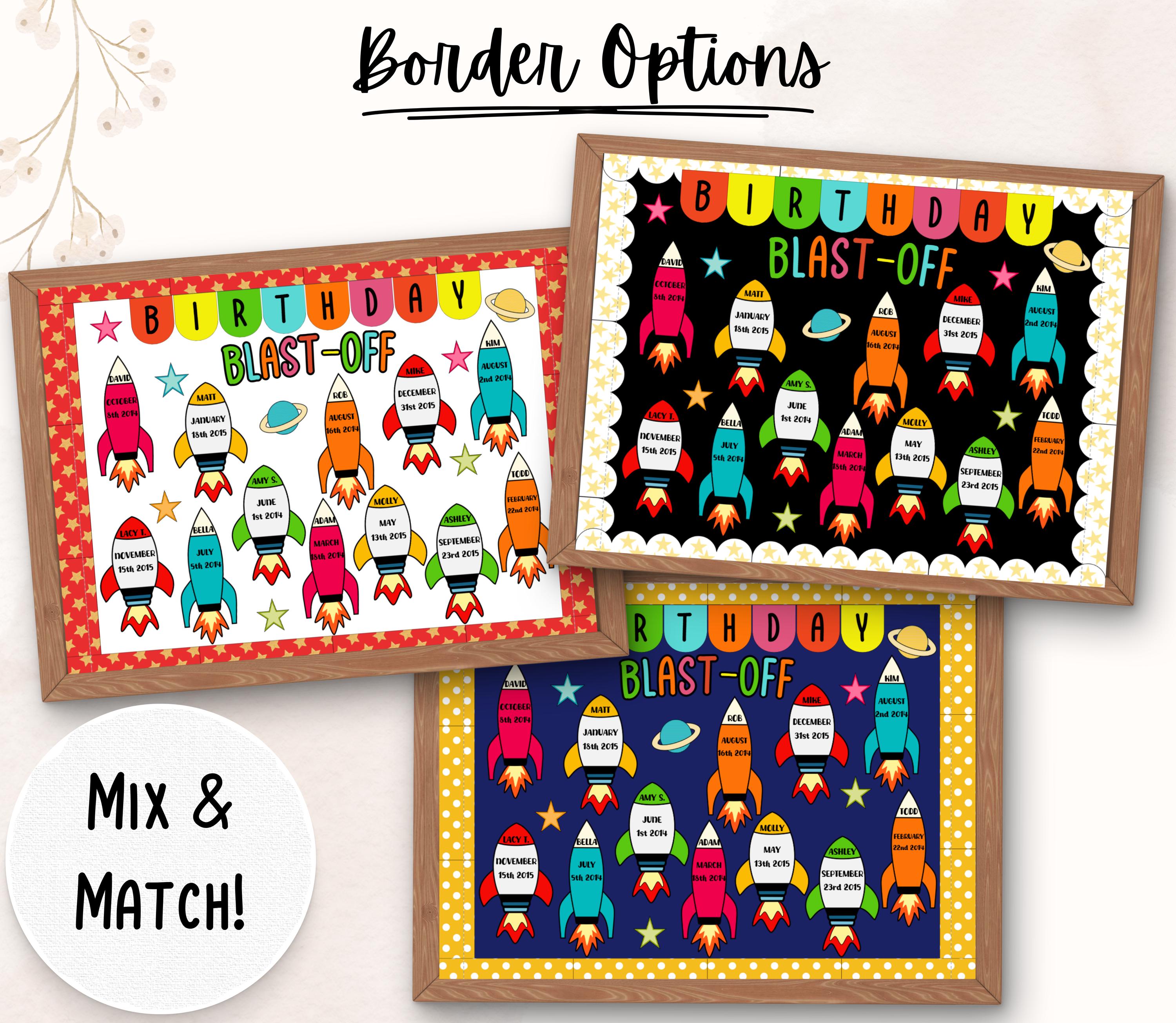 Space Birthday Bulletin Board Kit Student Display, Interactive School ...