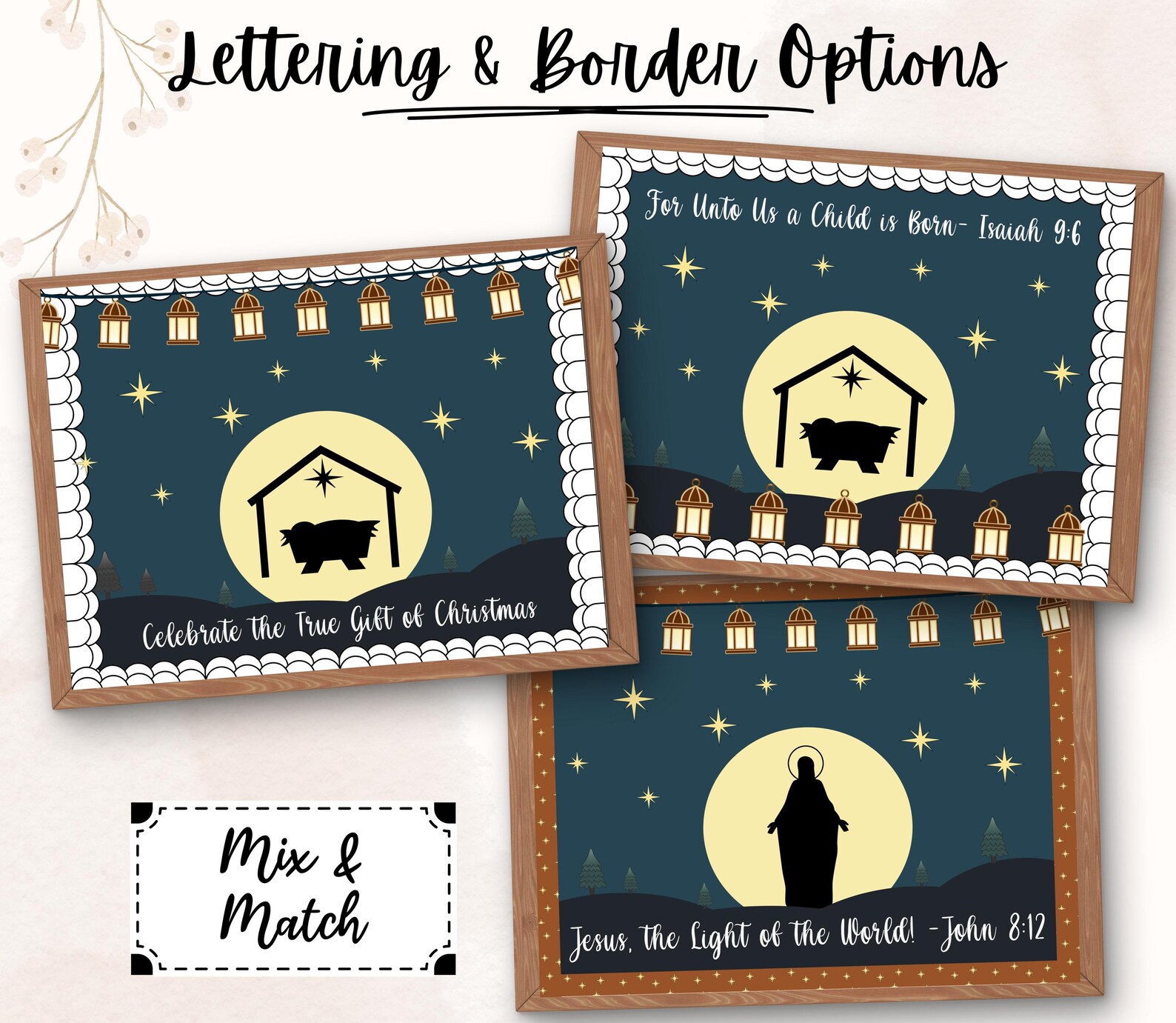 Jesus Christmas Christian Bulletin Board Kit, Winter December School ...