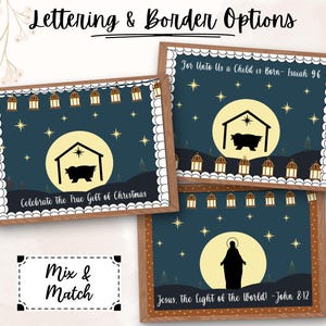 Jesus Christmas Christian Bulletin Board Kit, Winter December School ...