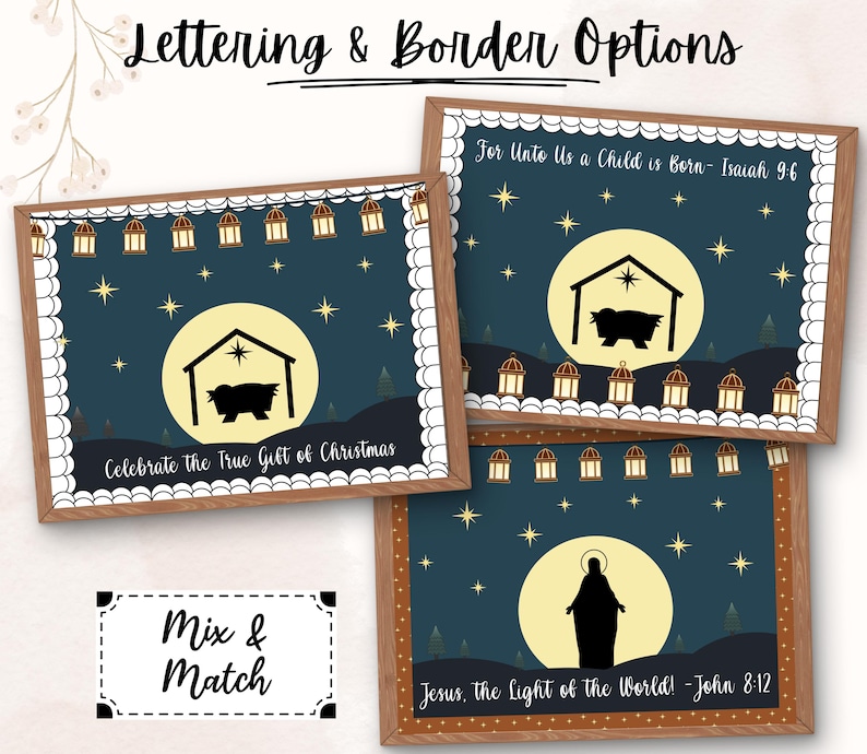 Jesus Christmas Christian Bulletin Board Kit, Winter December School ...