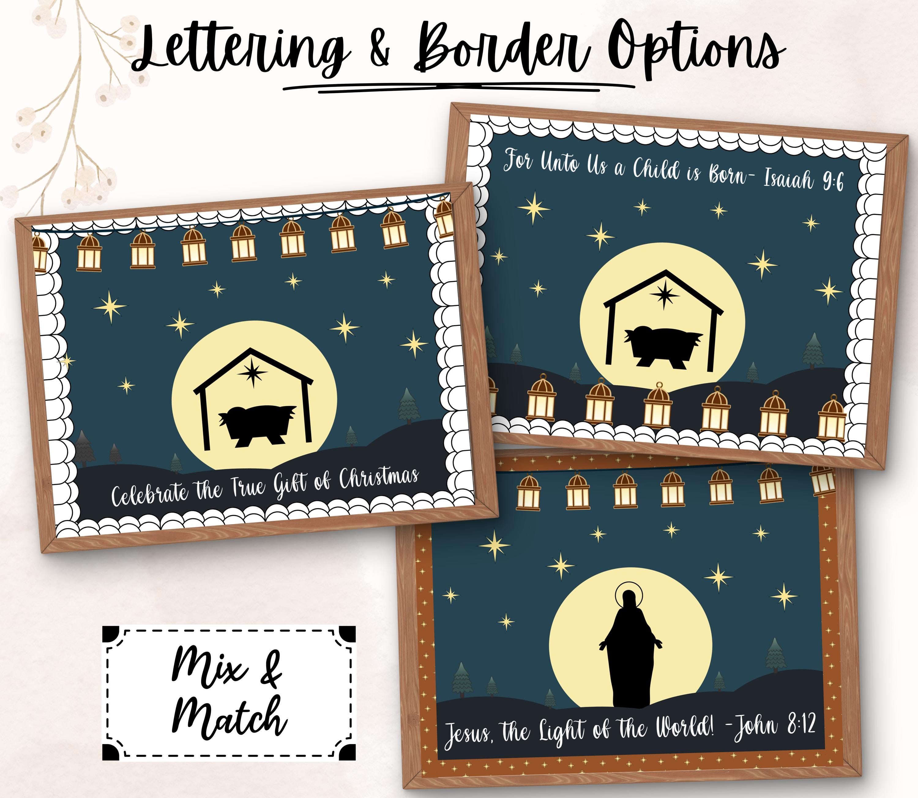 Jesus Christmas Christian Bulletin Board Kit, Winter December School ...