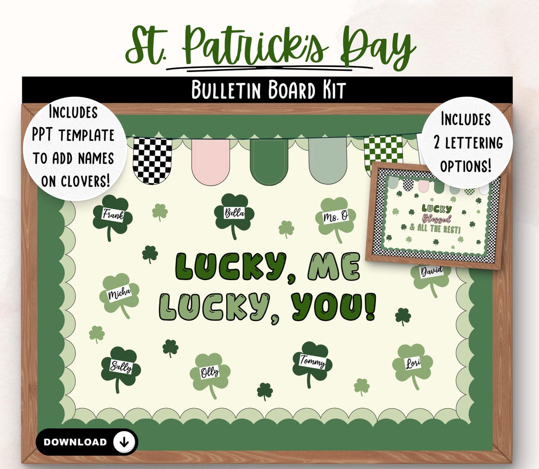 Saint Patrick's Day Bulletin Board Kit, Printable Classroom Door ...
