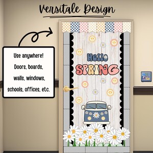 Retro Spring Bulletin Board Kit Groovy Classroom Library Door Display ...