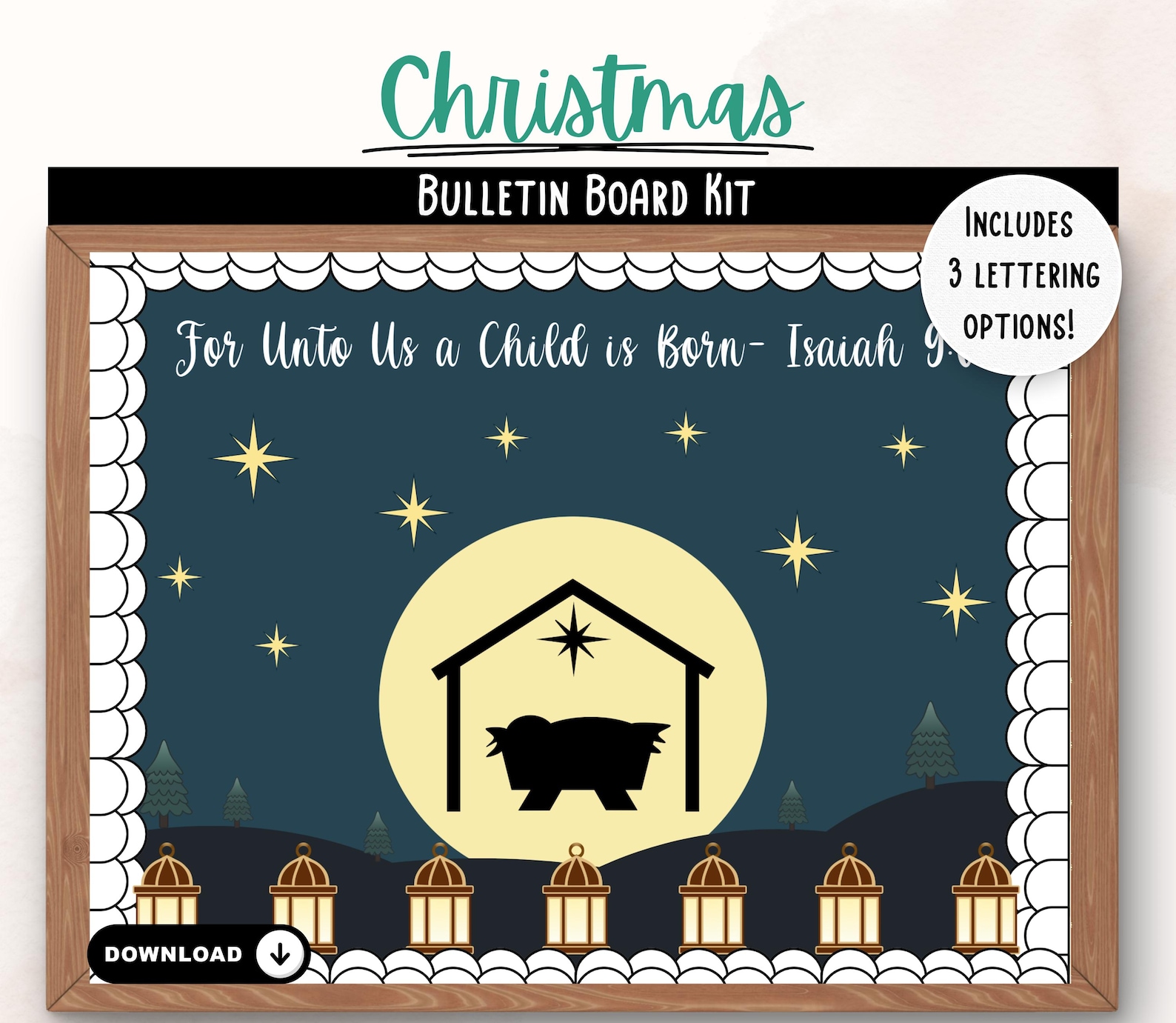 Jesus Christmas Christian Bulletin Board Kit, Winter December School ...