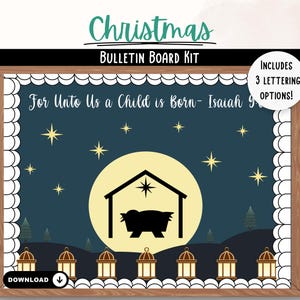 Jesus Christmas Christian Bulletin Board Kit, Winter December School ...