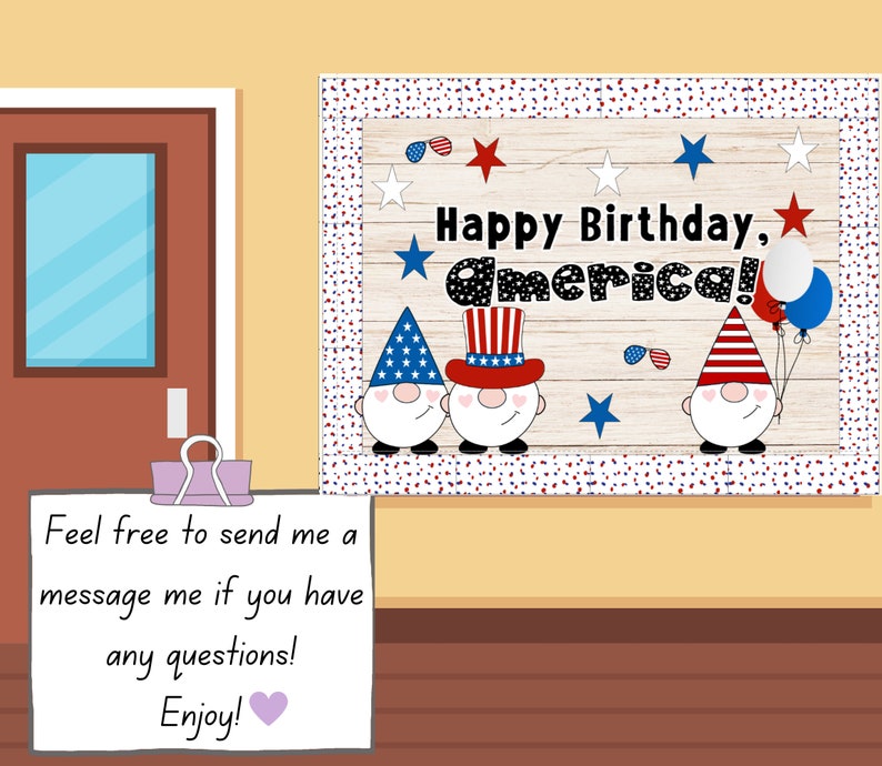 4th of July Bulletin Board Kit Classroom Door Display Class Decor ...