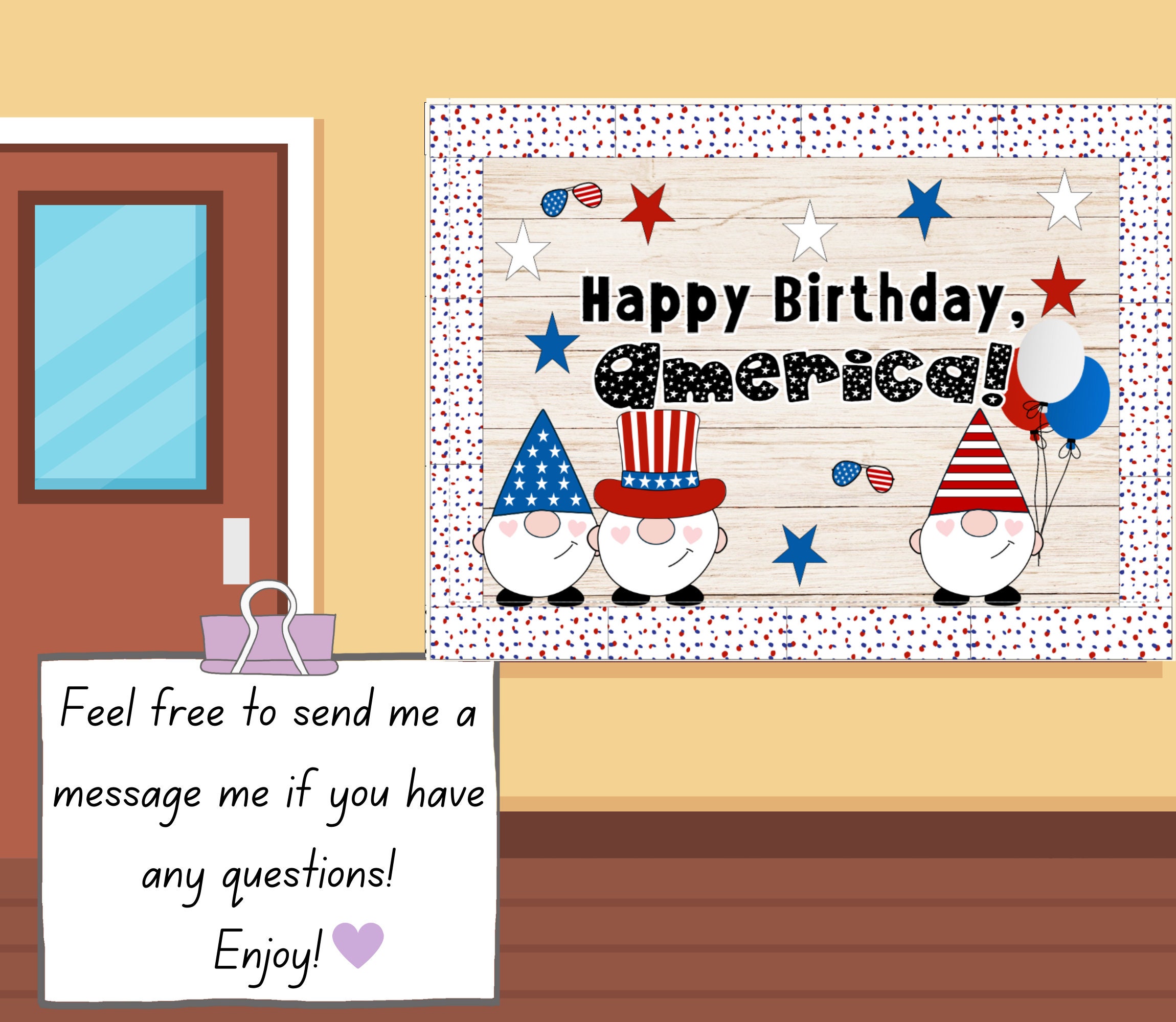 4th of July Bulletin Board Kit Classroom Door Display Class Decor ...