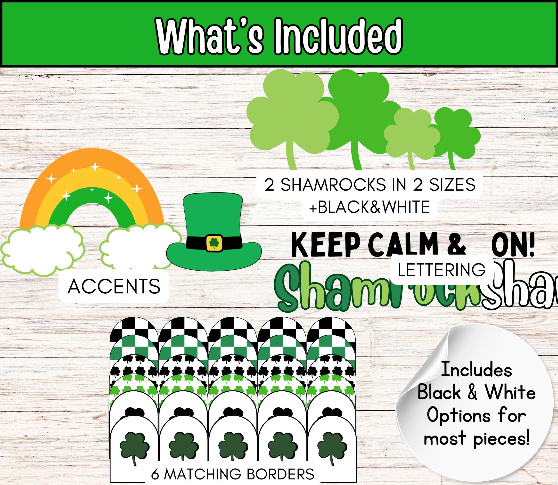 St Patrick's Day Bulletin Board Door Activity Display Kit Shamrock ...