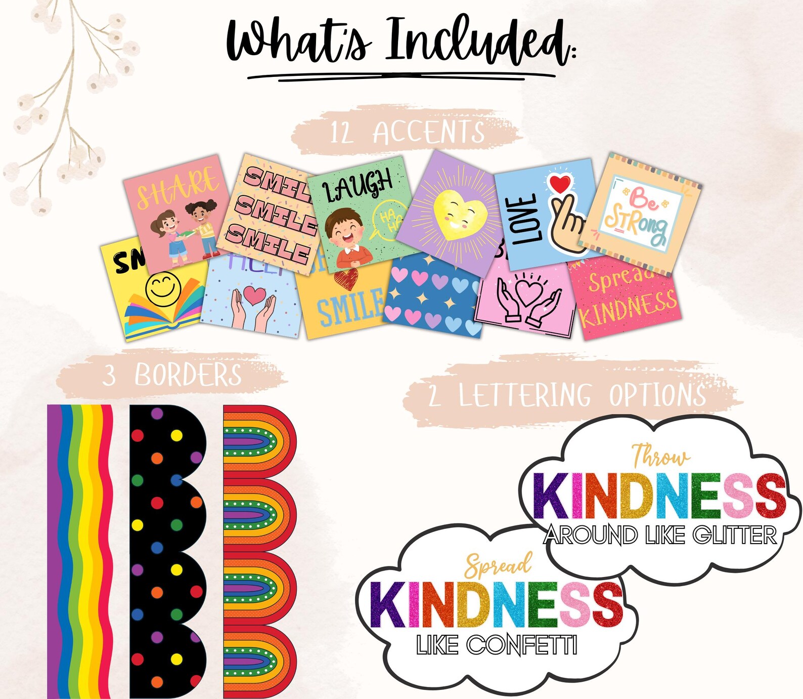Kindness Decor Bulletin Board Kit Door Decorations Classroom ...