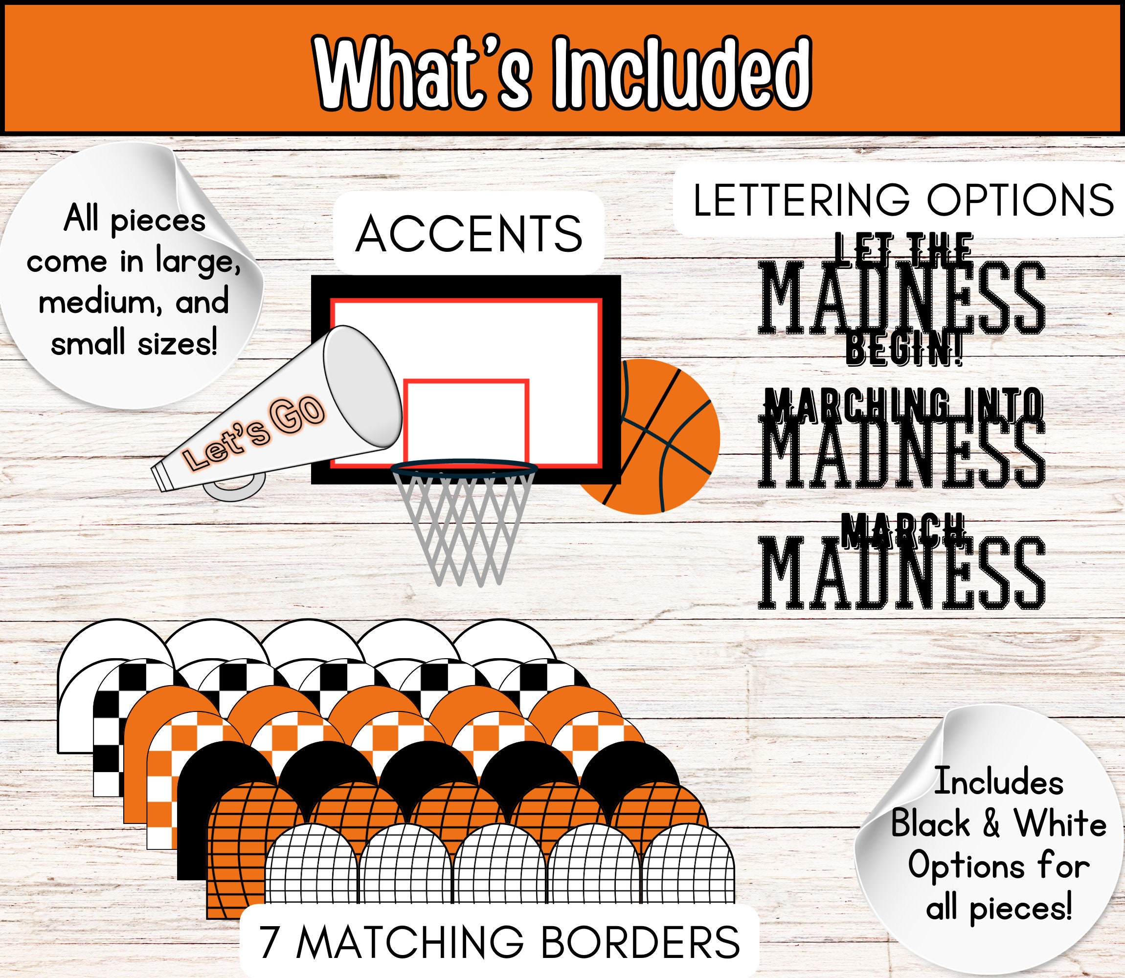 March Let the Madness Begin Bulletin Board Kit Basketball March Door ...