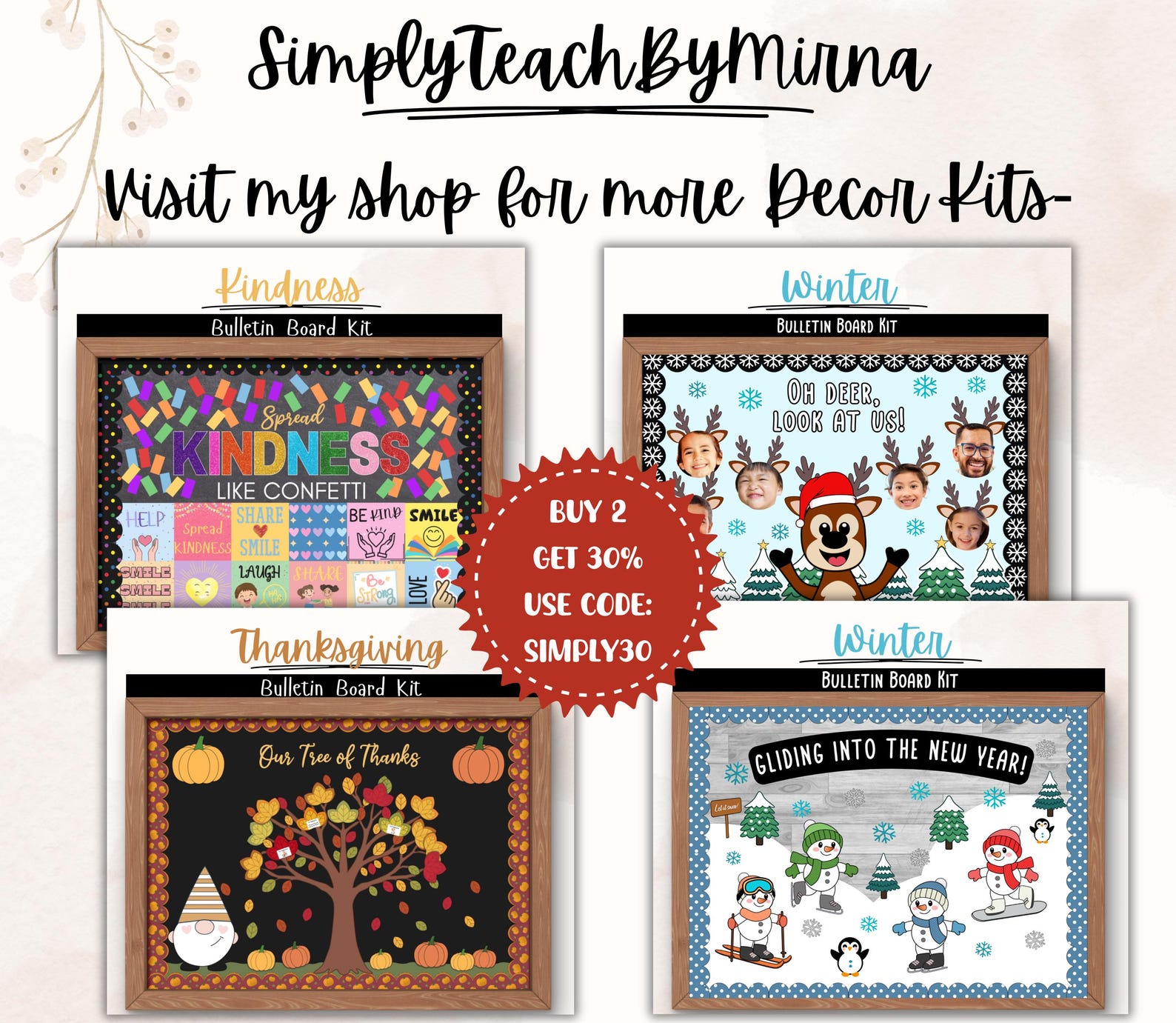 Elf Door Window Decor Interactive Bulletin Board Kit, Christmas ...