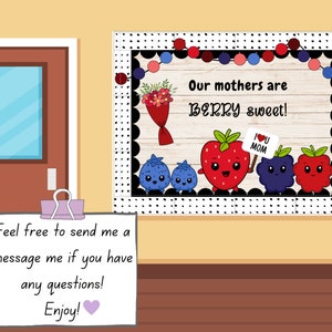 Happy Mother's Day May Bulletin Board Kit Mummy Fruit Bulletin Board ...