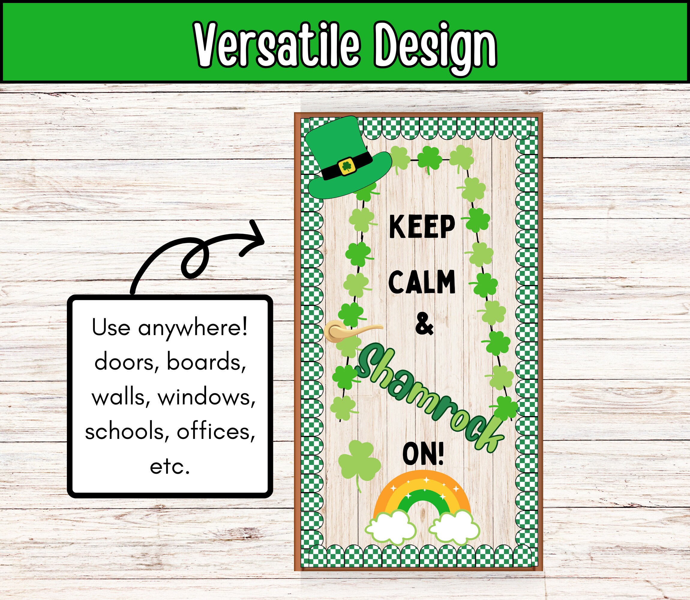 St Patrick's Day Bulletin Board Door Activity Display Kit Shamrock ...